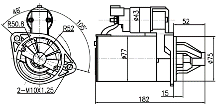 YCDC Series starting motor 12V/0.9KW 36100-03100/1250902/30350N - 我的网站